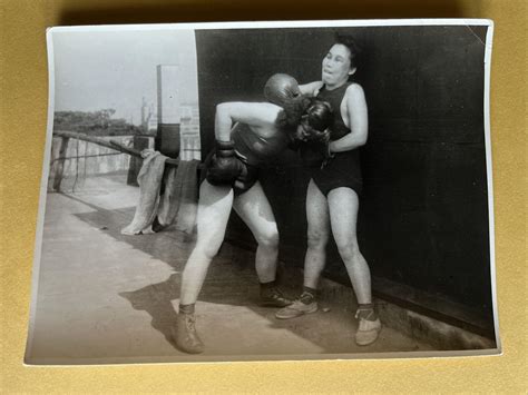 Vintage Boxing Wrestling Catfight Women Ladies Photograph 4 12 X 6 A