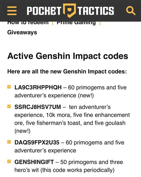 Some Active Codes That I Didnt Know About Just In Case You Did Too R Genshin Impact