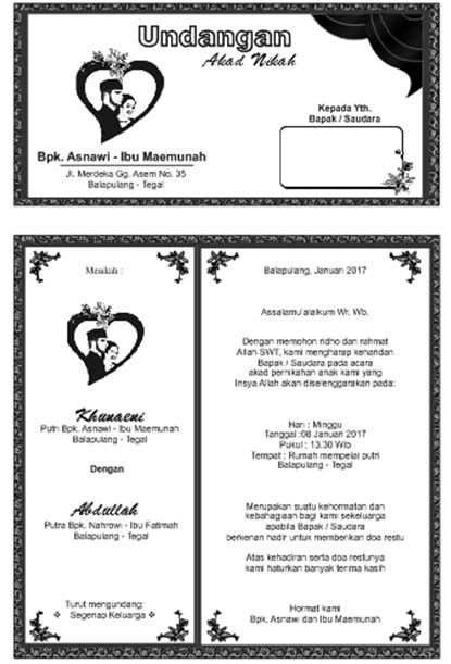 Contoh Undangan Pernikahan Pdf Download Contoh Lengkap Gratis