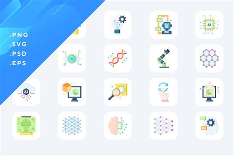 Иконки искусственного интеллекта Значки Включая технологии и инновация Envato Elements