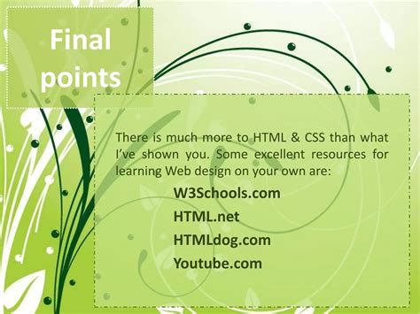 html css and web designing pptx