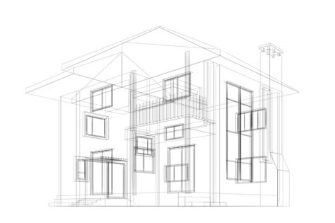 Premium Photo Blueprint 3d Rendering Construction