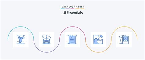 Ui Essentials Blue 5 Icon Pack Including Jigsaw Application Interface App Ui 18275818 Vector
