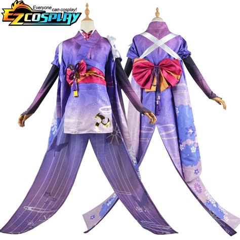 Genshin Impact Raiden Ei Beelzebul Full Kimono Cosplay Costume Set