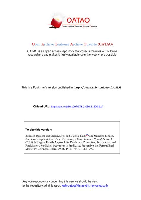 Pdf Epileptic Seizure Detection Using A Convolutional Neural Network