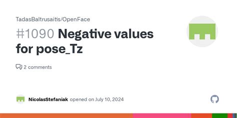 Negative Values For Posetz · Issue 1090 · Tadasbaltrusaitisopenface · Github