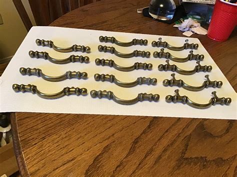 14 Vintage Antique Brass Finish Drawer Pulls New Old Stock Etsy