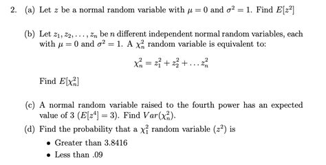 Solved A Let Z Be A Normal Random Variable With U Chegg