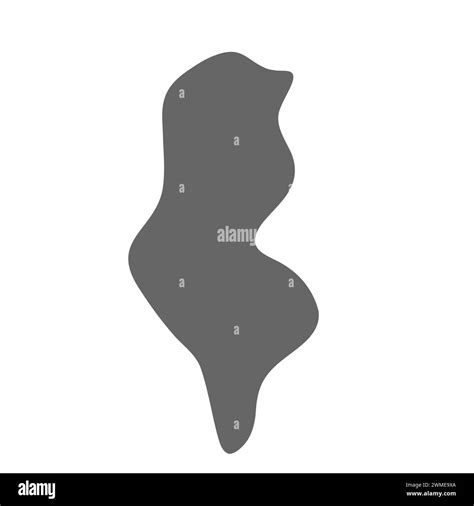 Tunisia Country Simplified Map Grey Stylish Smooth Map Vector Icons