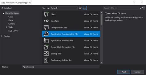 Application Configuration File Template Creates Nfig For