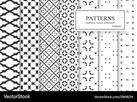 Collection Of Ornamental Seamless Geometric Vector Image