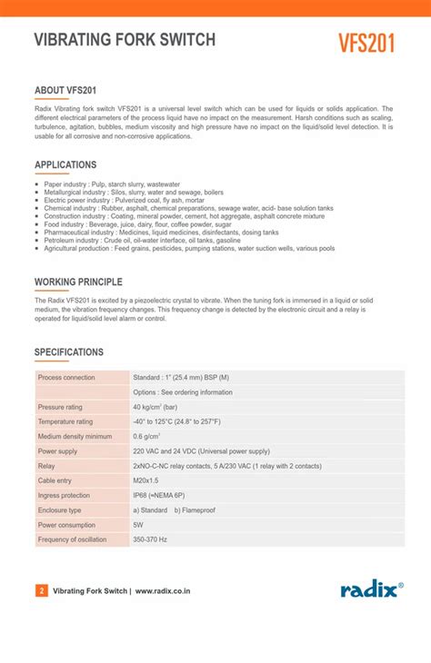 Top Mount Liquid Radix Vfs201 Compact Level Sensor Fast Setup At Best