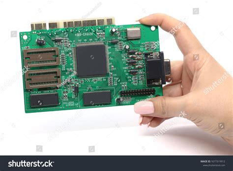 Woman Hand Holding Green Computer Chip Stock Photo Shutterstock