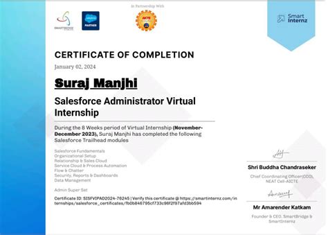Suraj Manjhi On Linkedin Smartinternz Salesforce