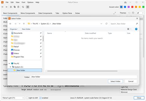 System File Chooser Flatlaf Flat Look And Feel