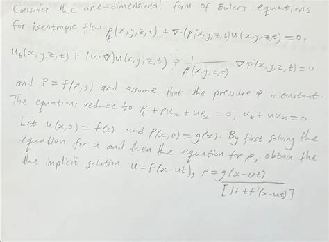 Solved Consider The One Dimensional Form Of Euler S Chegg Com