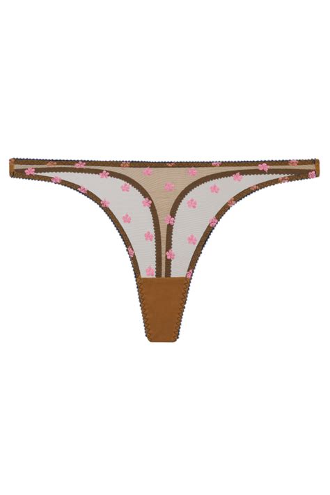 Collette Embroidery Thong Rusty Gold Chérie Amour