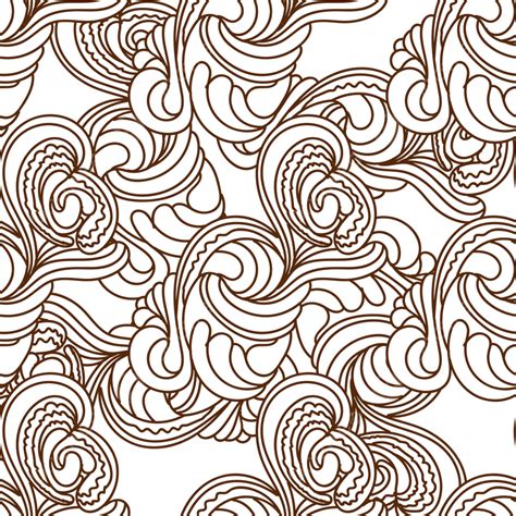 Zentangle Wavy Seamless Pattern Background Black White Pattern