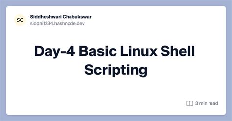siddheshwari chabukswar bhandare on linkedin day 4 basic linux shell