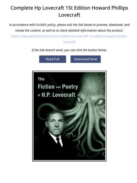 Complete Hp Lovecraft 1st Edition Howard Phillips Lovecraft Pdf H