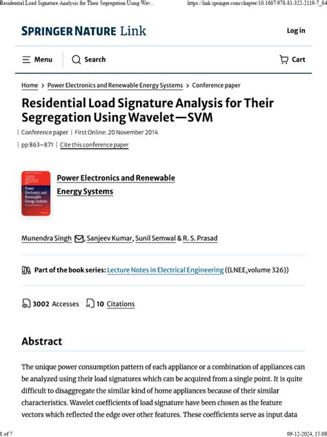 6 Residential Load Signature Analysis For Their Segregation Using Wavelet Svm Springerlink Pdf