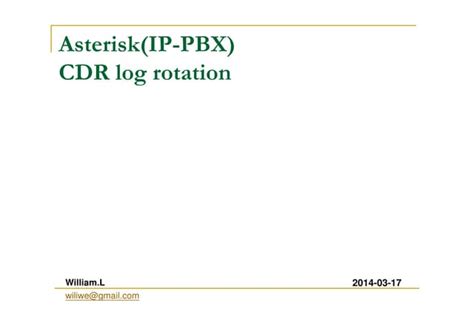 Asterisk Ip Pbx Cdr Log Rotation Pdf