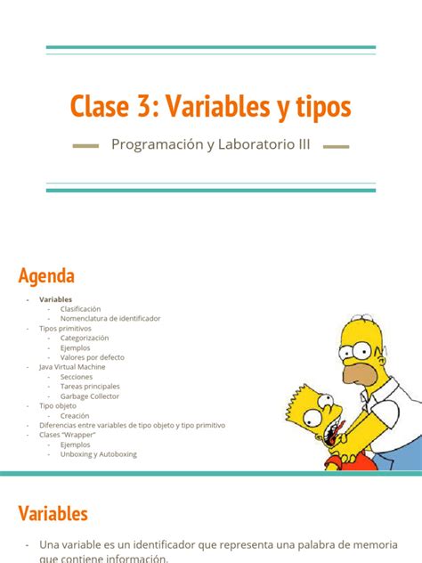Clase 3 Variables Y Tipos Pdf Objeto Informática Java Lenguaje De Programación