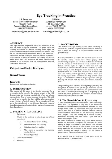 PDF Eye Tracking In Practice