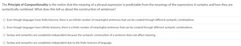 Solved The Principle Of Compositionality Is The Notion That Solved The Principle Of Compositionality Is The Notion That