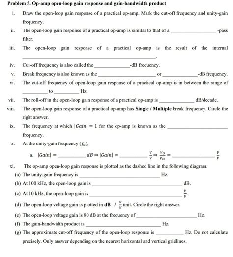 Solved Problem 5 Op Amp Open Loop Gain Response And