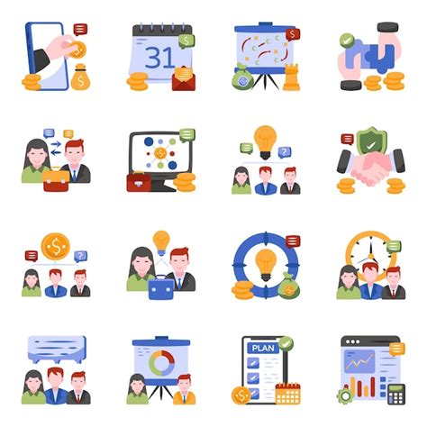 Premium Vector Pack Of Business Analytics Flat Icons