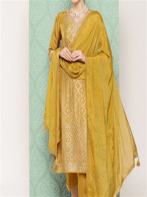 Buy Libas Ethnic Motifs Printed Gotta Patti Detail Straight Kurta With