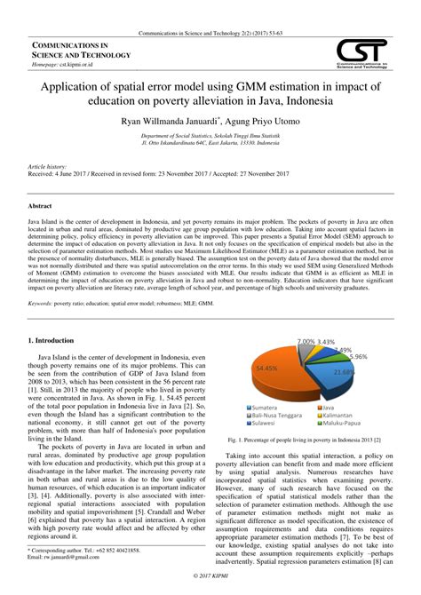 Pdf Application Of Spatial Error Model Using Gmm Estimation In Impact