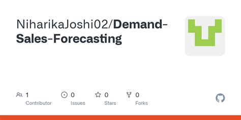 GitHub NiharikaJoshi02 Demand Sales Forecasting