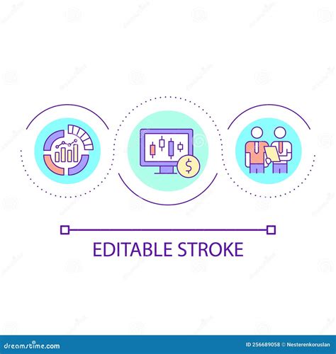 Stock Market Trading Analytics Loop Concept Icon Stock Vector