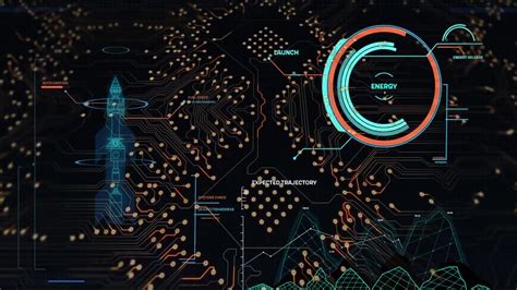 Digital Animation Of Data Processing Over Microprocessor Connections On Black Background Premium