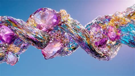 Detailed 3d Rendering Of A Vibrant Rna Strand Showcasing Its Unique