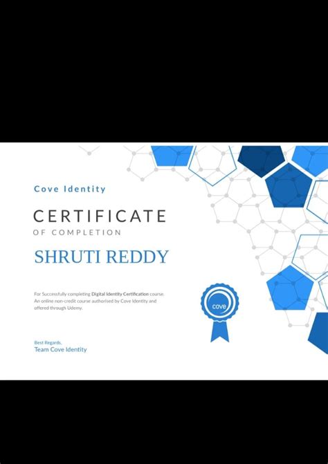 Shruti Reddy On Linkedin Certificate Of Completion