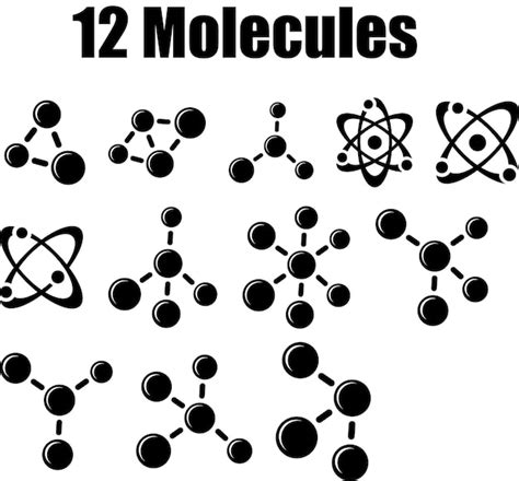 Premium Vector Flat Molecules Shape Fun Molecules Collection Collection Of Molecular Structures