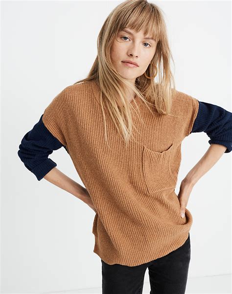 Madewell Thompson Pocket Pullover Sweater In Colorblock