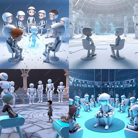 Premium Ai Image A Collage Of Robots And A Robot In A Circle