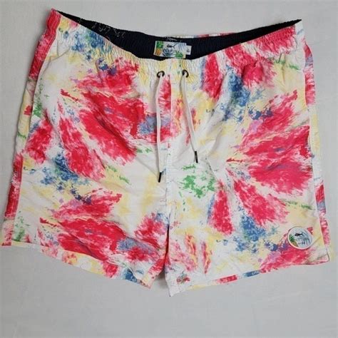 Spicy Footwear Swim Spicy Tuna Mens L Colorful Tropical Swim Shorts