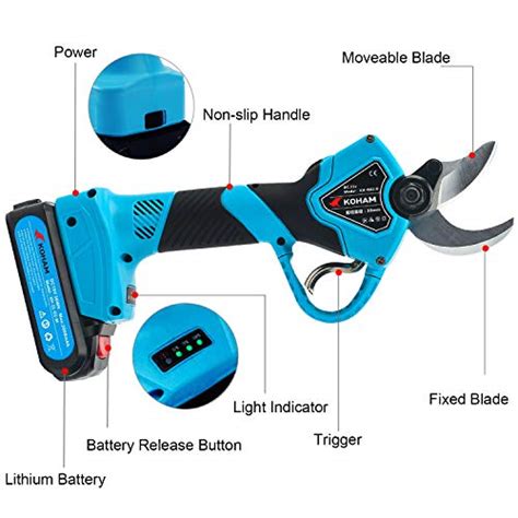 Koham Professional Cordless Electric Pruning Shears With 2pcs Backup