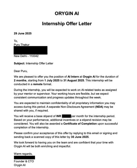 Ai Internship Oryginai Machinelearning Artificialintelligence Techjourney Gratitude