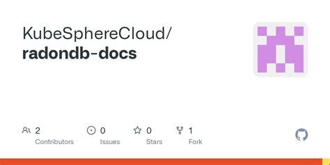 github kubespherecloud radondb docs