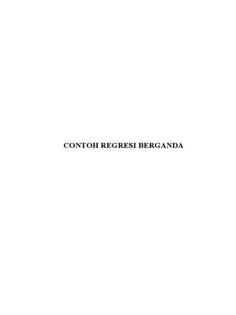 Contoh Data Regresi Berganda Pdf Errors And Residuals Regression Analysis