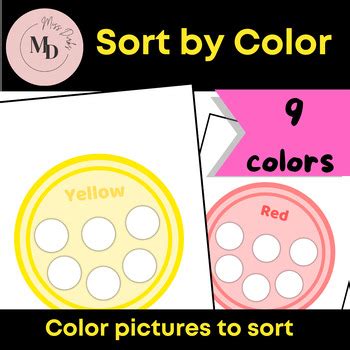 Sort By Color Activity Pack By Miss Dirks TPT