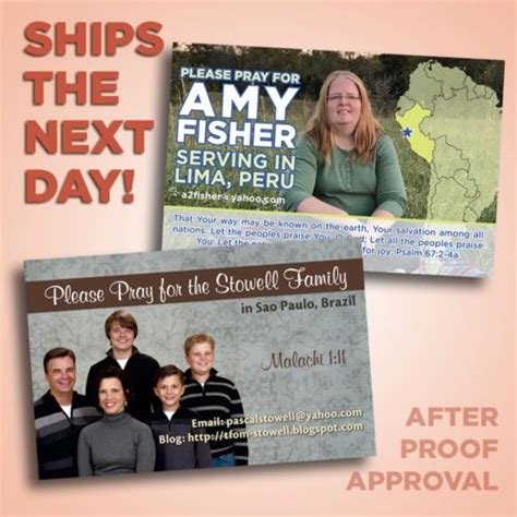 Prayer Cards Missionary Cards