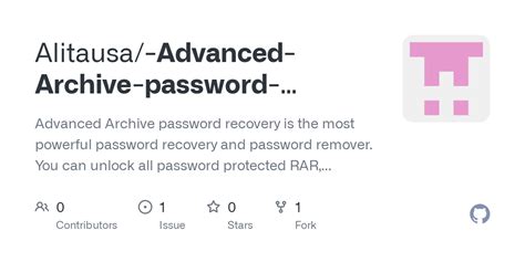 Github Alitausa Advanced Archive Password Recovery 2013 Advanced