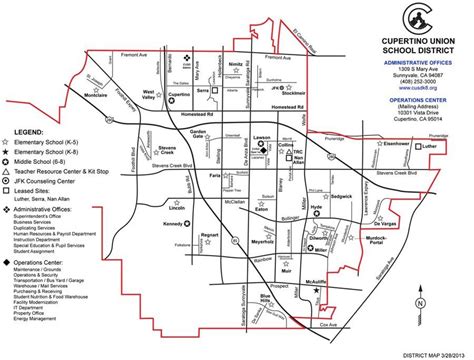 Cupertino School District Map Tourist Map
